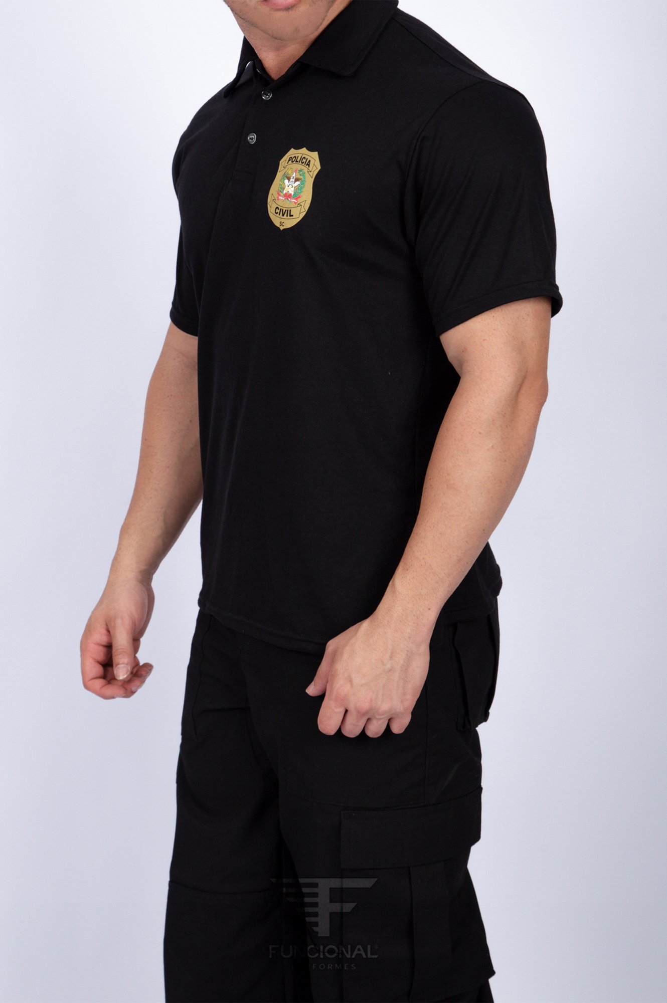 Polo Masculina Preto - Polícia Civil